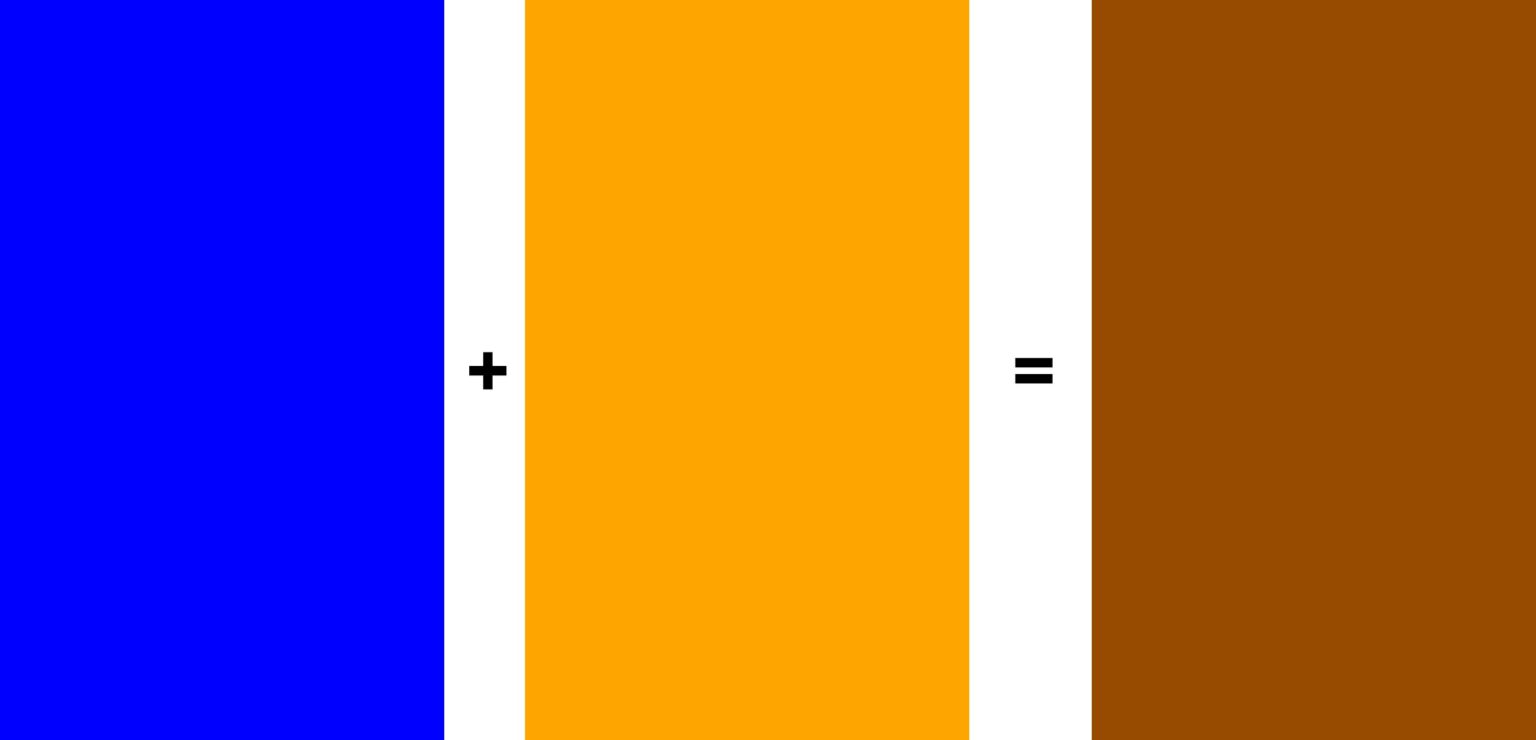 What does blue and orange make